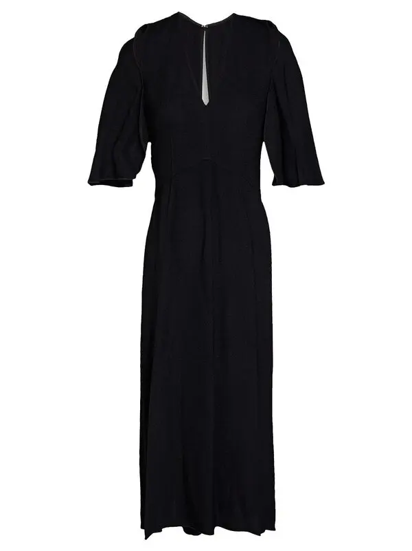 Victoria Beckham Cold-shoulder Cutout Crepe Midi Dress - Black