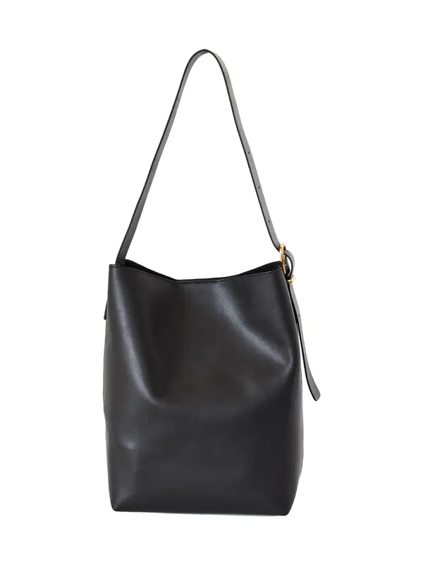 Madewell Leather Bucket Tote - True Black