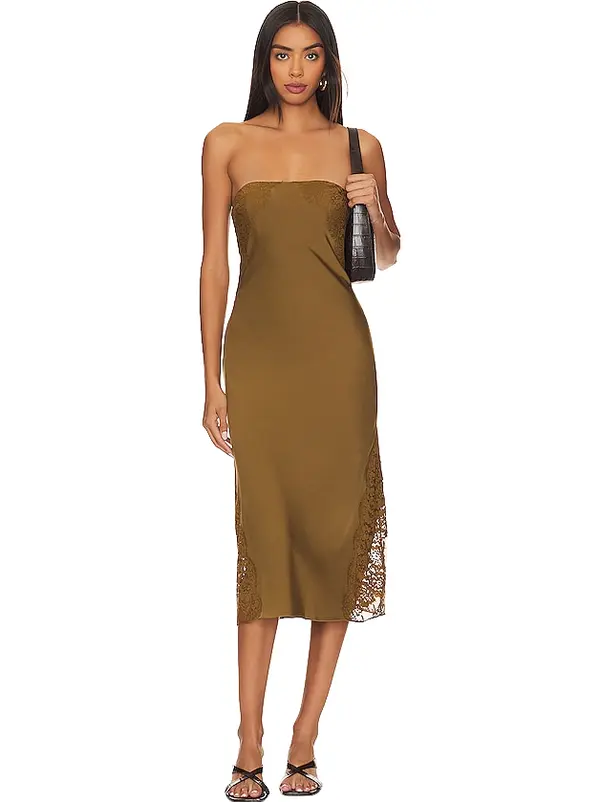 House Of Harlow 1960 X Francisca Midi Dress - Olive Green