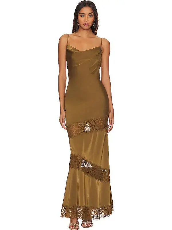 House Of Harlow 1960 X Nouvelle Maxi Gown - Olive Green