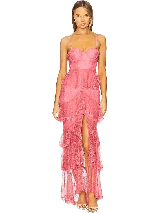 Majorelle Zelda Fitz Gown - Passionfruit Pink