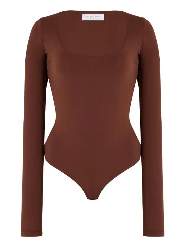 Michael Kors Jersey Scoop-neck Bodysuit - Brown