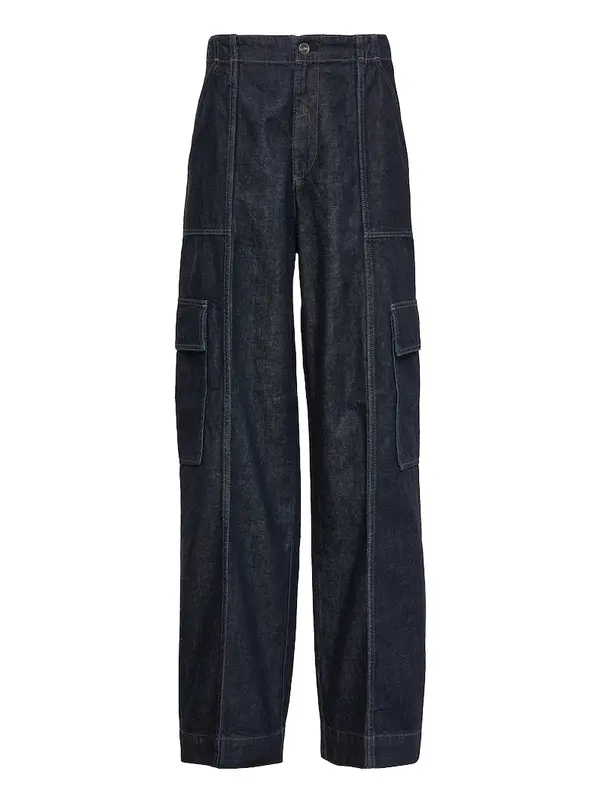 Ag X Emrata Amia High-rise Cargo Jeans - Blue