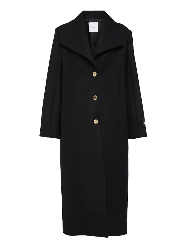 Patou Wool-blend Buttoned Coat - Black