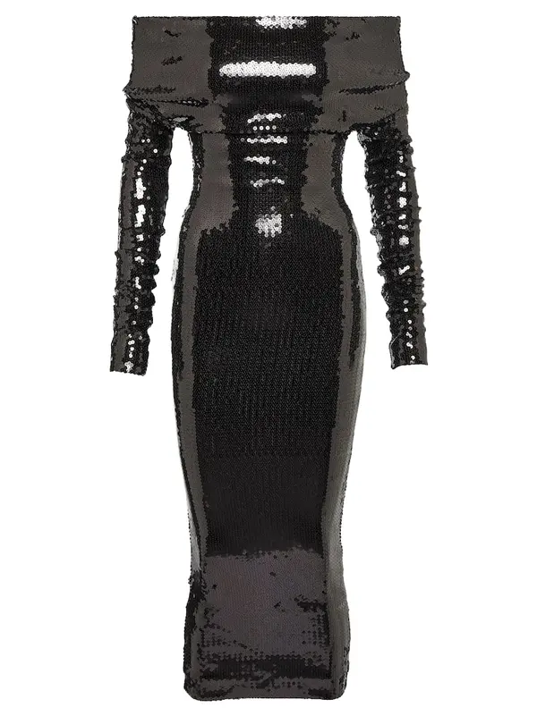 Alexandre Vauthier Sequined Strapless Gown - Black