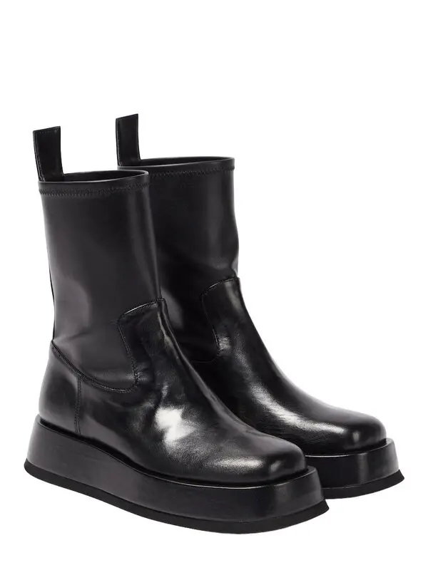GIA BORGHINI Rosie Platform Ankle Boots - Black