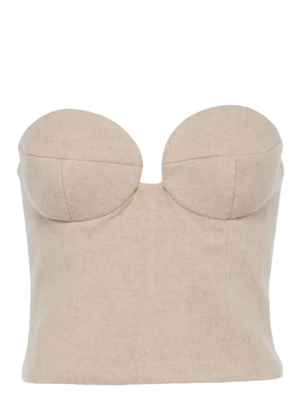 Magda Butrym Cashmere Bustier - Beige