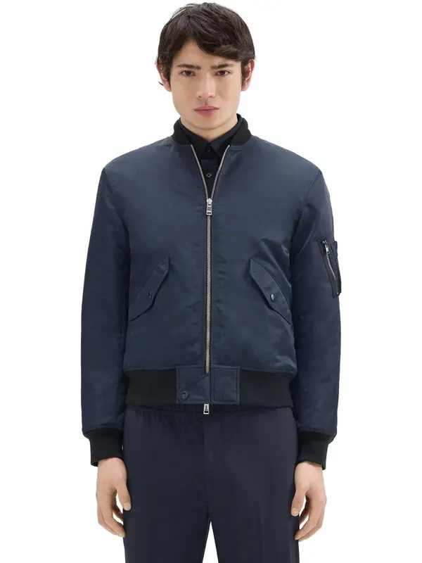 Theory Bomber Puffer Jacket In Recycled Nylon - Baltic