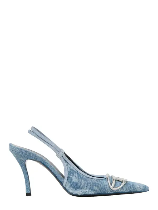 DIESEL® Slingback Pumps With Embellishment - Denim
