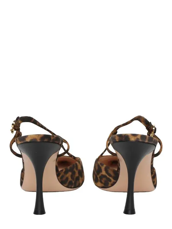 GIANVITO ROSSI Ascent Slingback Heels - Almond Leopard Print
