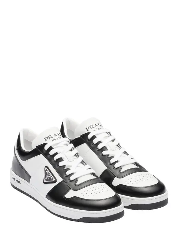 Prada Downtown Leather Sneakers - White