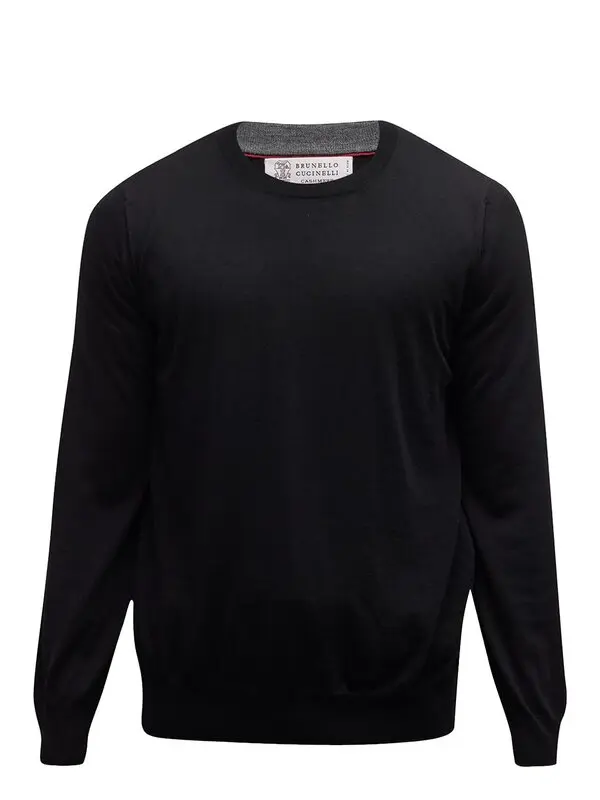 Brunello Cucinelli Wool-cashmere Crewneck Sweater - Black