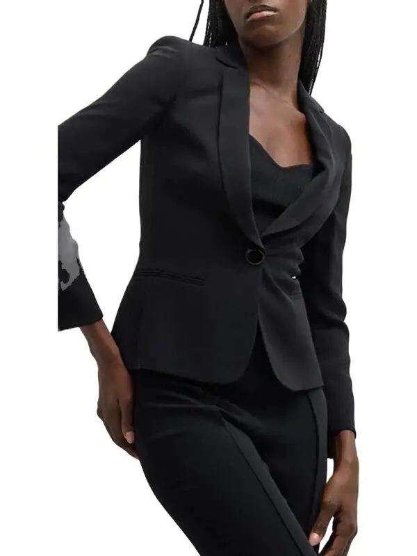Giorgio Armani Cady Tailored Blazer - Solid Black