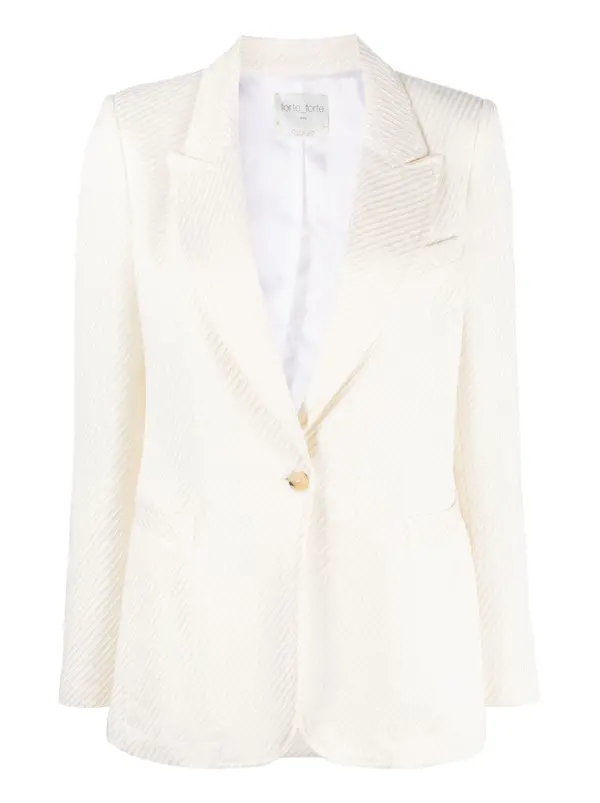 FORTE_FORTE Single-breasted Blazer - White