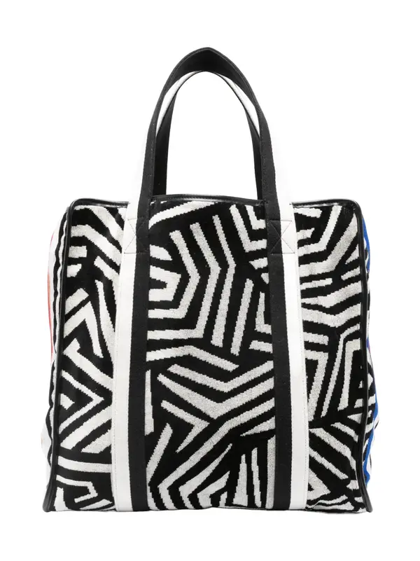 Missoni Abstract Pattern Terry-cloth Tote Bag - Black