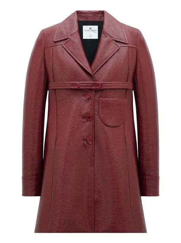COURREGES Heritage Belted Vinyl Coat - Red