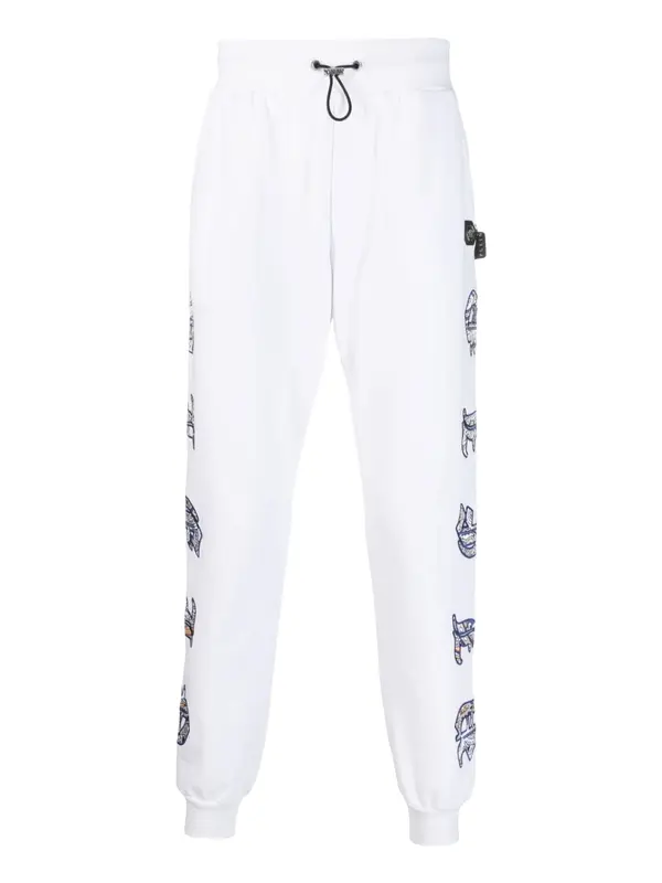 Philipp Plein Paisley-print Logo-patch Track Pants - White