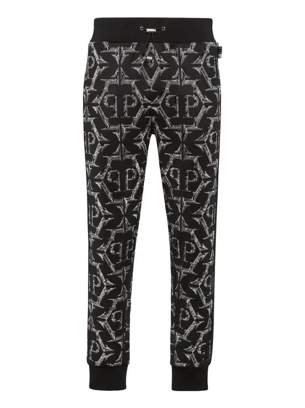 Philipp Plein Logo-print Cotton Track Pants - Black