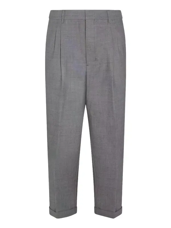 Ami Tailored Tapered Cropped Trousers - Grey