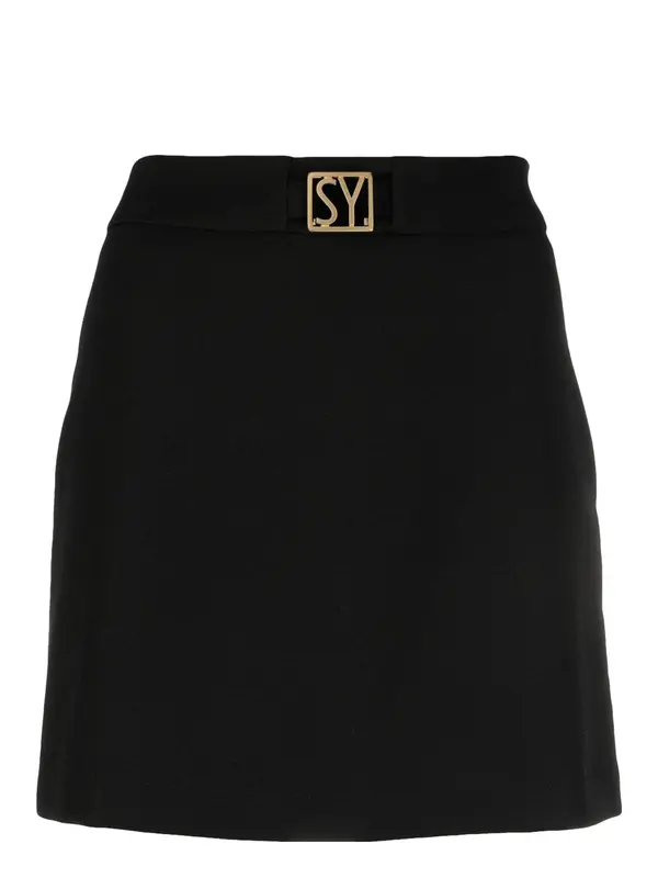 Seventy Logo-plaque A-line Mini Skirt - Black