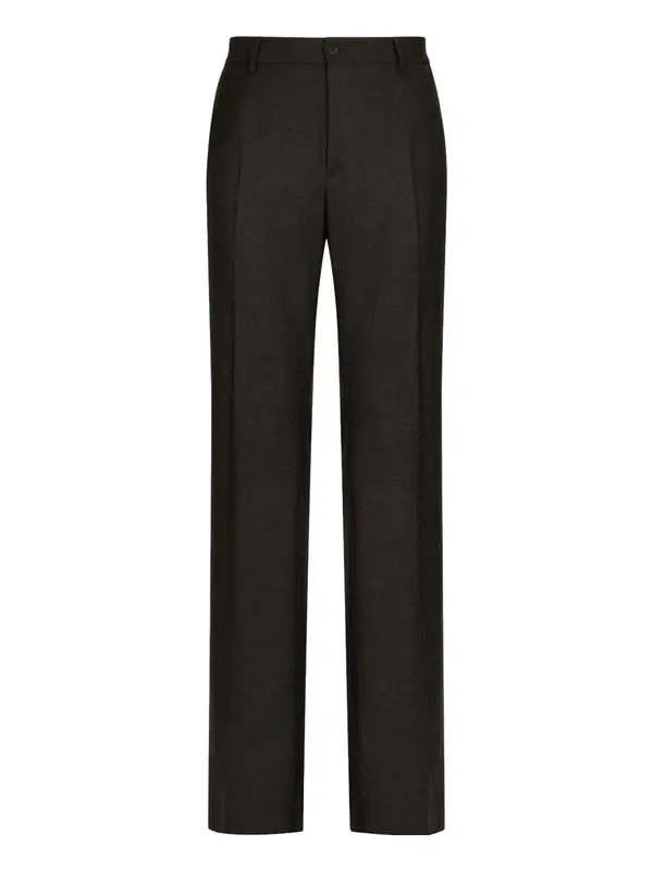 Dolce & Gabbana Straight-leg Stretch-wool Trousers - Black