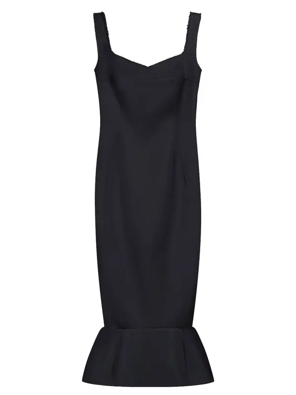 Marni Flounce-hem Sheath Midi Dress - Black
