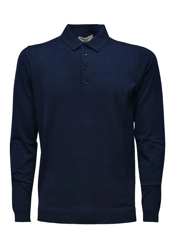 GOES BOTANICAL Wool Knit Polo - Blue