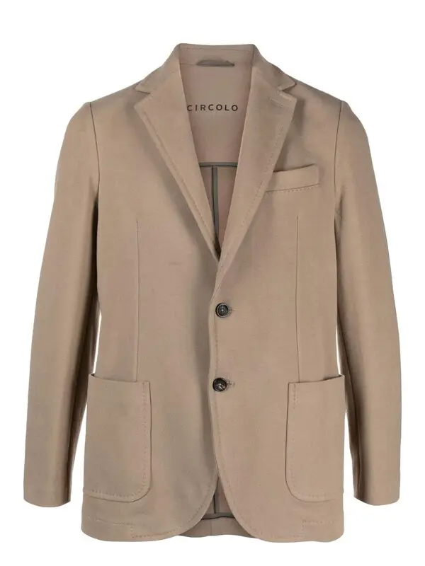CIRCOLO 1901 Single-breasted Cotton-blend Jersey Blazer - Neutrals