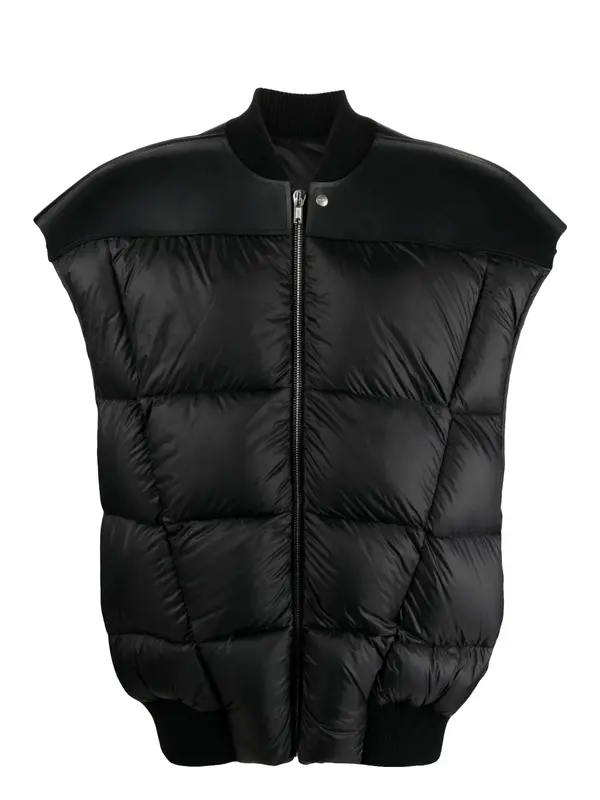 Rick Owens Zip-up Puffer Gilet - Black