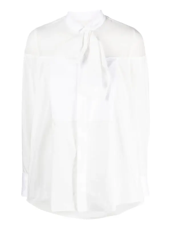 Sacai Attached-detail Sheer-panels Shirt - White