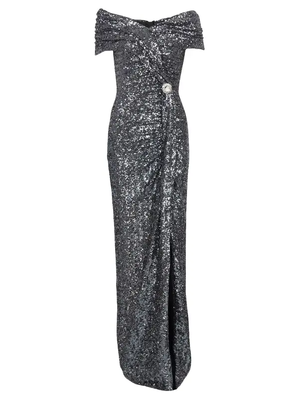 Balmain Sequin-embellished Gown - Silver