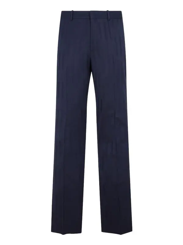 Off-White Sierra Leone Virgin Wool Shibori Jacquard Slim Pant - Blue