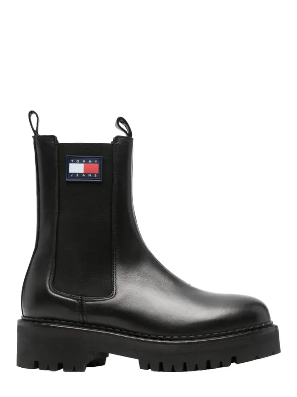 Tommy Hilfiger Urban 50mm Leather Boots - Black