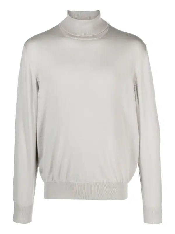 D4.0 Virgin Wool Roll-neck Jumper - Neutrals
