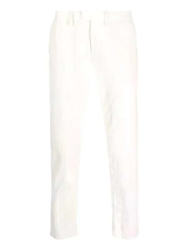 DONDUP Fine-ribbed Tapered Trousers - White