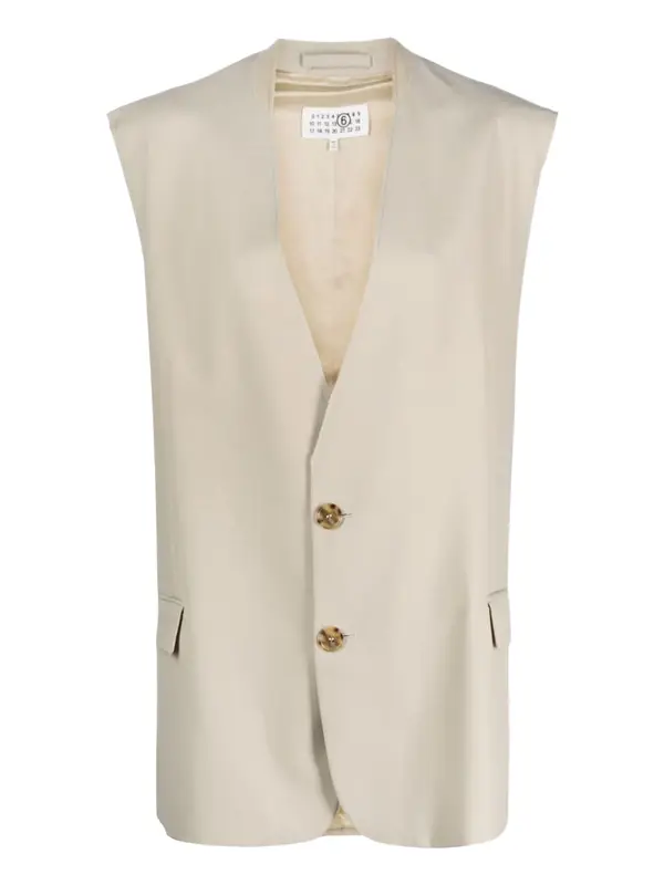 MAISON MARGIELA Single-breasted Tailored Vest - Neutrals