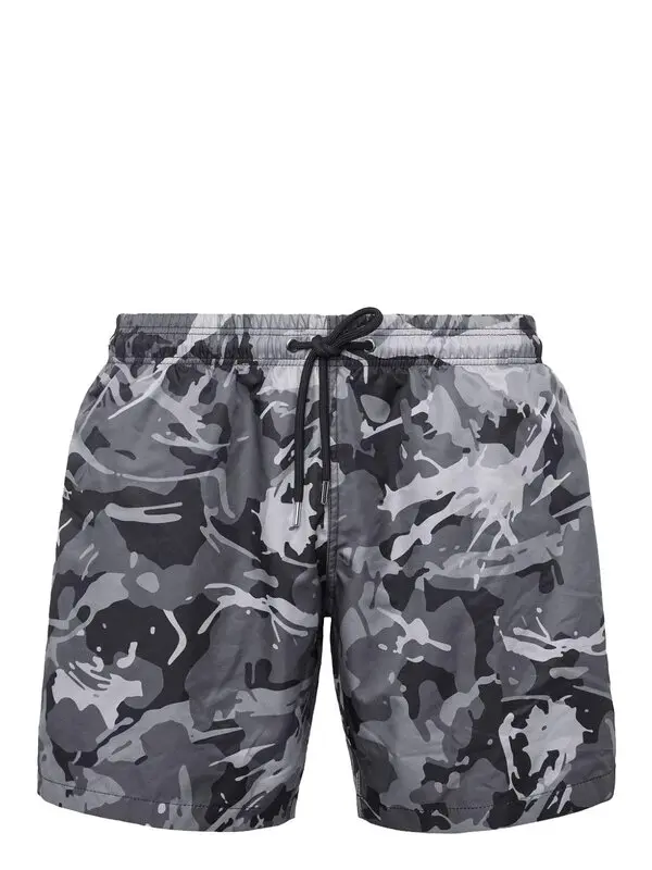PLEIN SPORT Camouflage-print Swim Shorts - Black