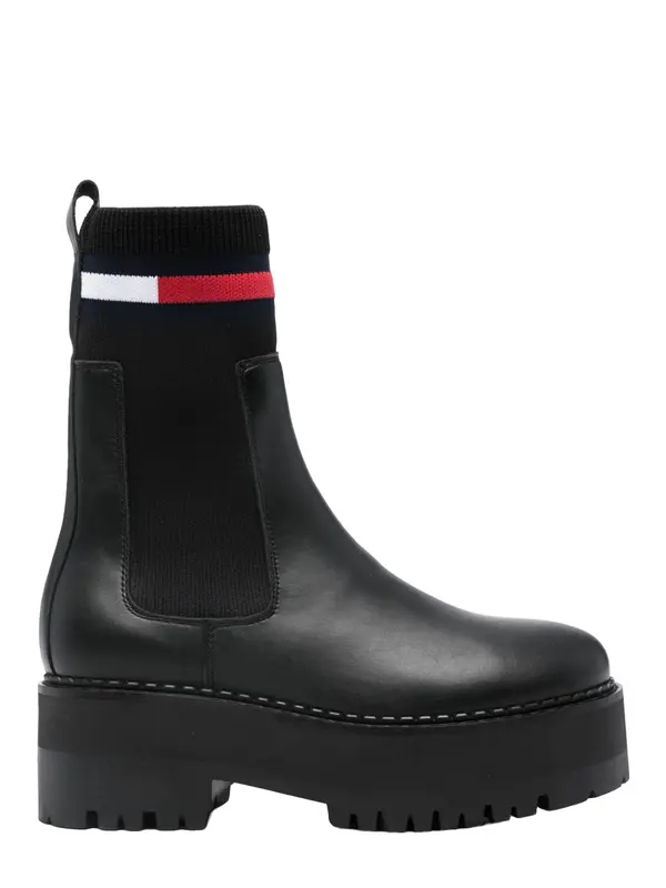 Tommy Hilfiger Flatform Chelsea Boots - Black