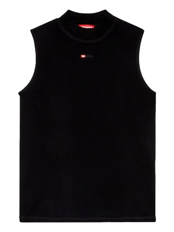 DIESEL® T-mokky-sl-microdiv Mock-neck Top - Black