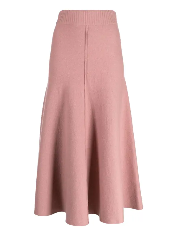 Pringle Of Scotland Fine-knit Midi Skirt - Pink