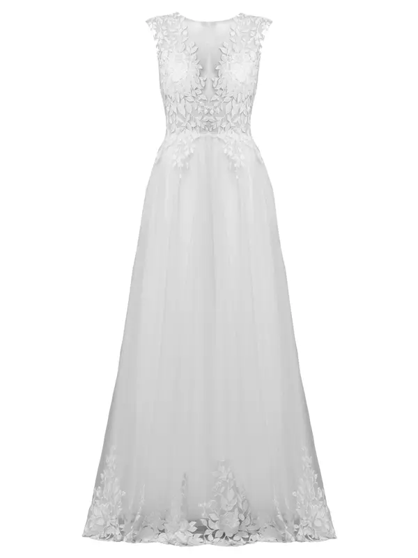 Tadashi Shoji Hastings Embroidered Gown - White