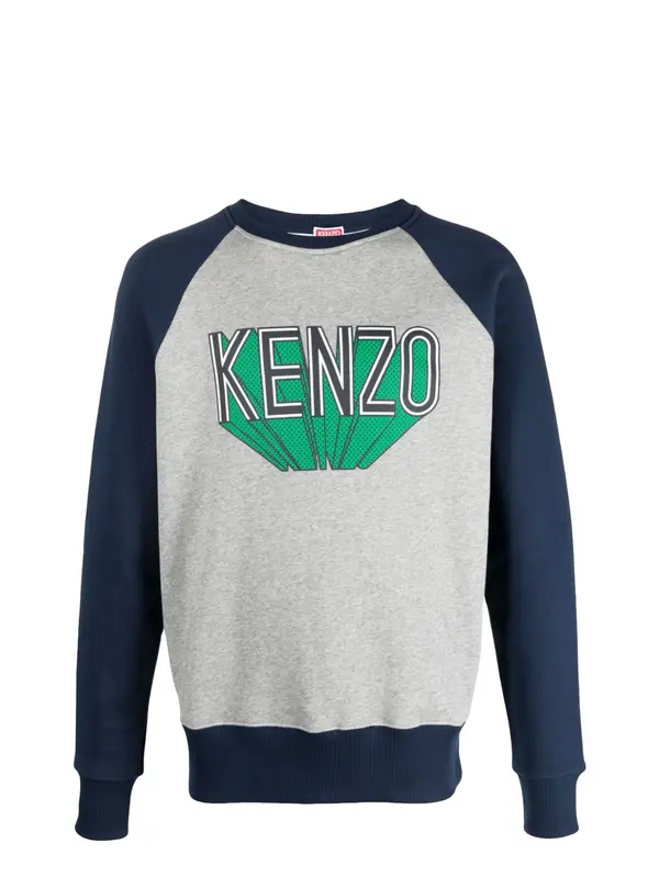 Kenzo Logo-print Colour-block Sweatshirt - Grey