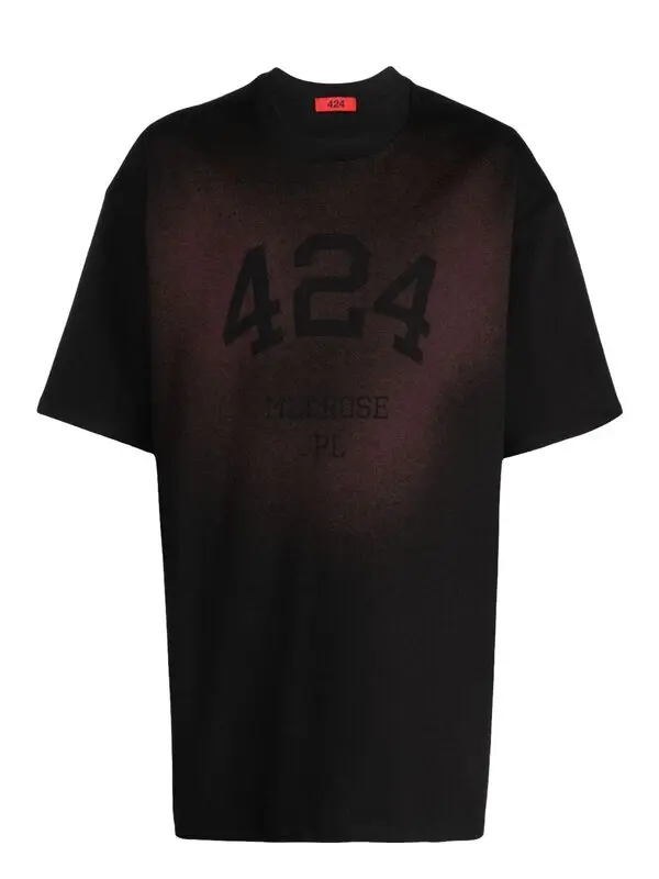 424 Logo-print Faded Cotton T-shirt - Black