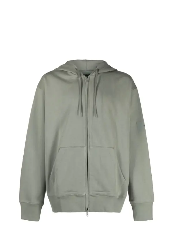 Y3 Zip-up Organic Cotton Hoodie - Green