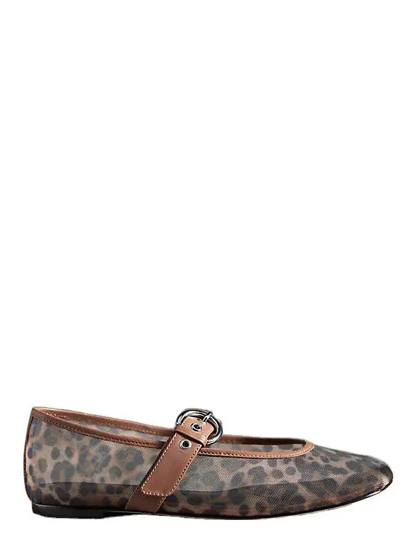 REFORMATION Bethany Flats - Leopard Mesh