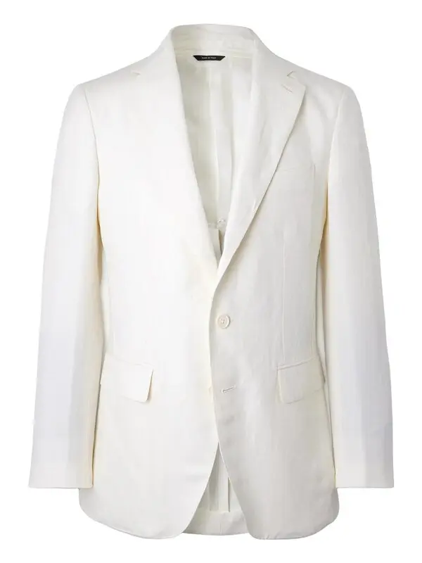 Loro Piana Linen And Silk-blend Blazer - White
