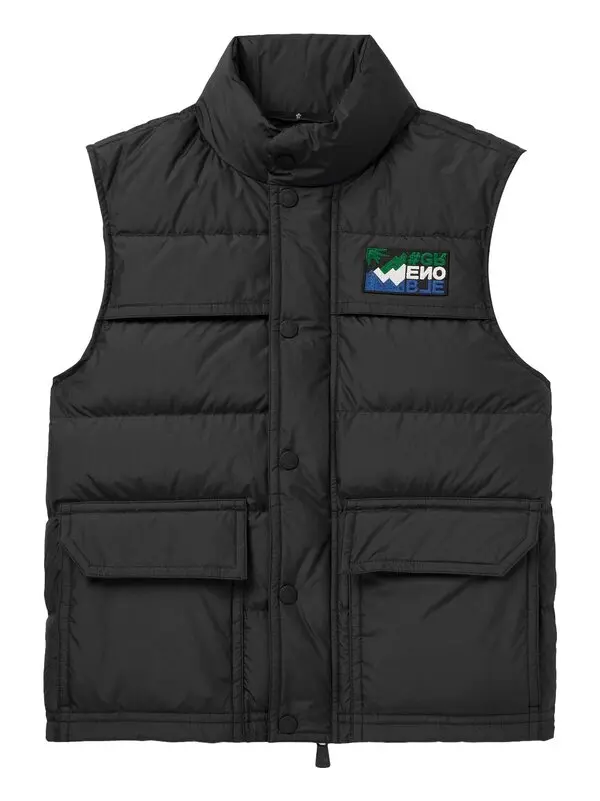 Moncler Arpasson Logo-appliquéd Padded Recycled-ripstop Down Gilet - Black