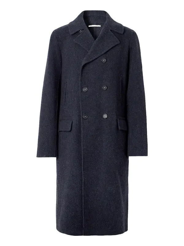 Massimo Alba Wool Double-breasted Coat - Blue