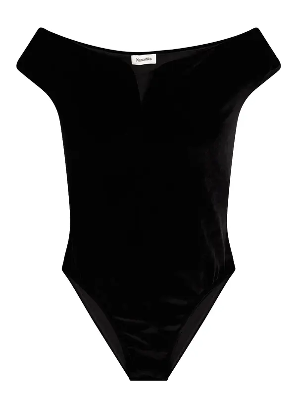 Nanushka Gesa Off-the-shoulder Bodysuit - Black
