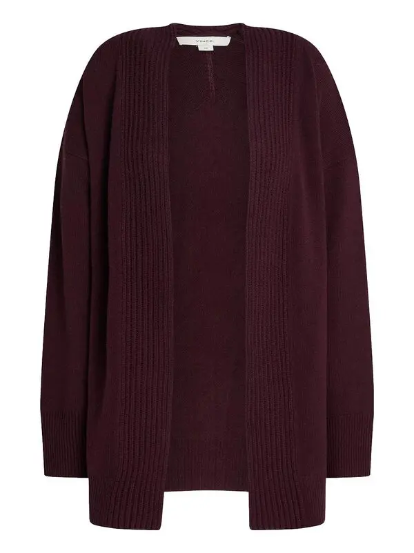 Vince Wool And Cashmere-blend Cardigan - Burgundy
